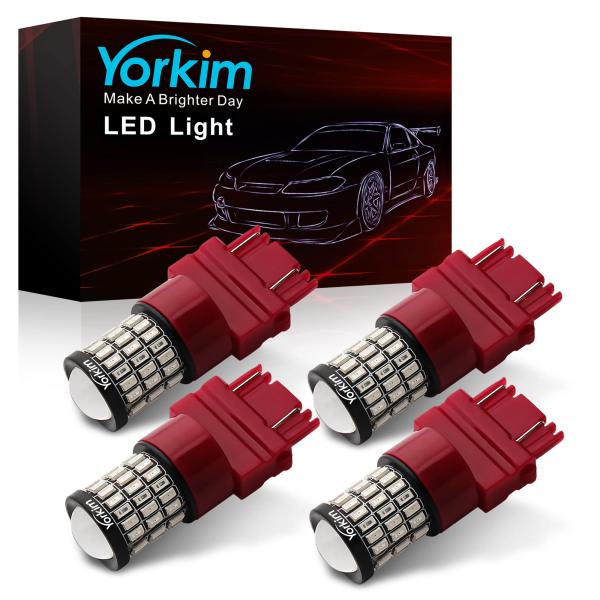 商品名:  Yorkim 3157 Led Bulb Red Bright 3156 Led Bulb red for car Brake Lights Tail Lights with Projector - 3056 3156 3057...