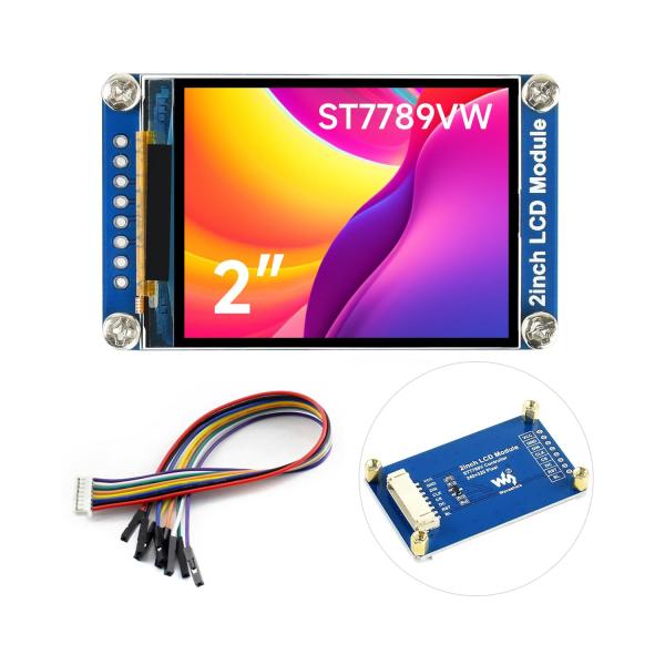 商品名: ウェーブシェア 2インチ LCD ディスプレイモジュール IPS スクリーン 240×320 解像度 組み込みコントローラー付き SPI インターフェイス経由で通信。 waveshare 2inch LCD Display Mod...