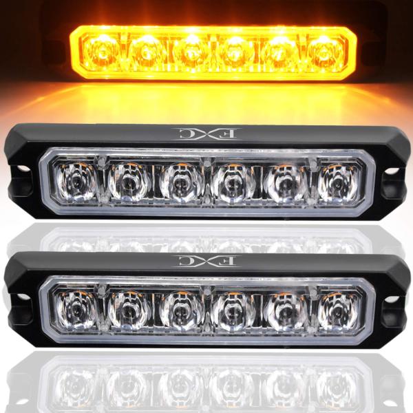 商品名:  FXC 2pack 6-LED Strobe Light Amber Waterproof Emergency Beacon Flash Lights,Purishion Caution Bar 16 Patterns Flas...