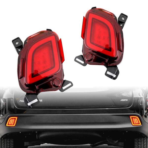 商品名: GeeGee レッドレンズ LED リアバンパー リフレクター ブレーキテールライト トヨタ ハイランダー 2015-2018用 GeeGeeTop Red Lens LED Rear Bumper Fog Light Assem...