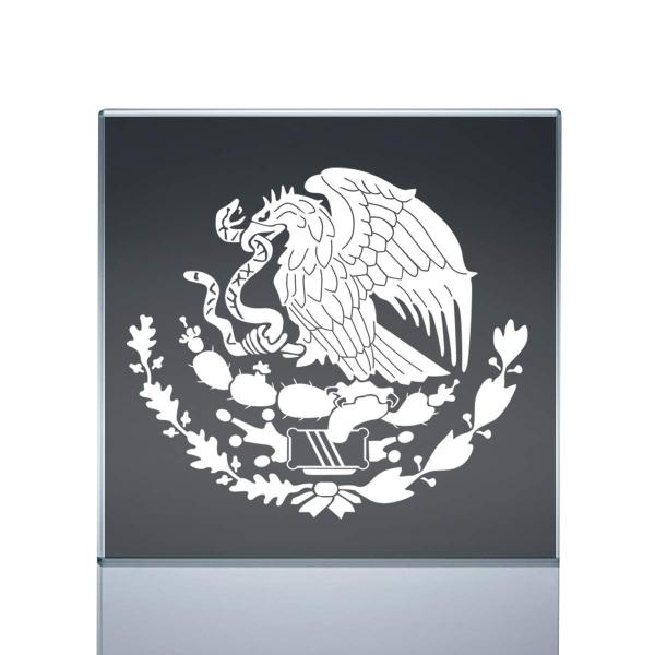 商品名:  2 Pieces Calcomania Escudo Mexicano 6" x 5.2" - White Color - Mexican Eagle Decal Shield Emblem Sticker Mexican Fl...