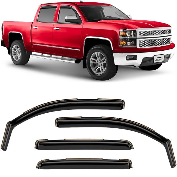 商品名:  Voron Glass in-Channel Extra Durable Rain Guards for Trucks Chevrolet (Chevy) Silverado/GMC Sierra 2014-2018 Crew ...
