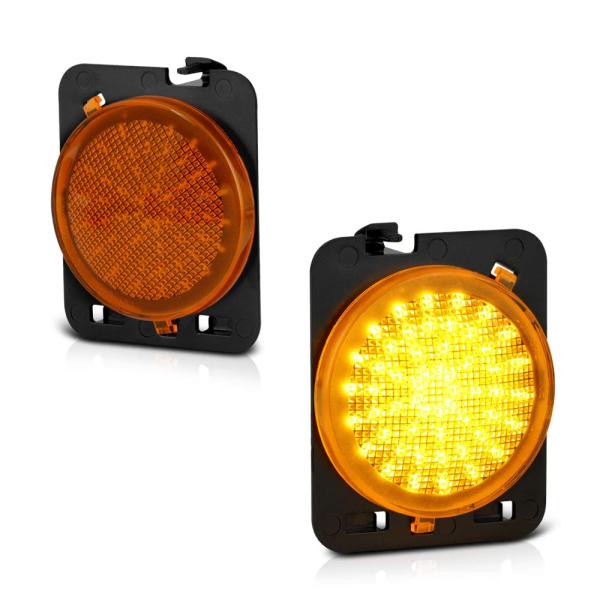 商品名:  VIPMOTOZ Amber Lens Full LED Side Marker Light Fender Lamp Assembly Housing Replacement For 2007-2018 Jeep Wrangle...