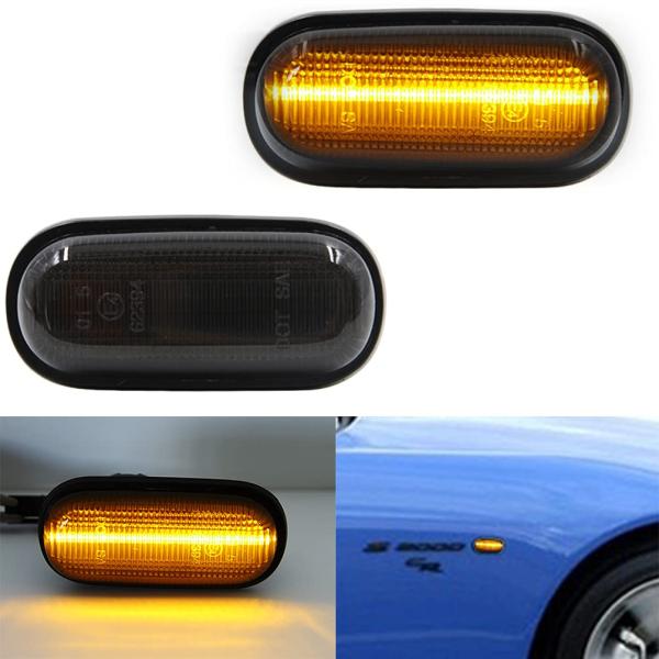 商品名: NJSBYL LED スモークレンズ LED サイドマーカー ランプ 交換用 S2000 アコード シビック プレリュード CRX フィット アンバー LED フェンダー ドライバー ウインカー ライト キット OEM サイドマー...