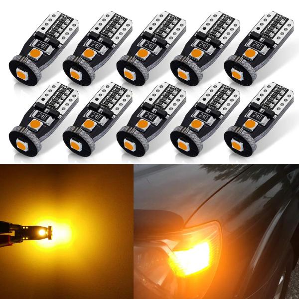 商品名: AUTOGINE 10pcs Error Free 194 168 175 2825 W5W T10 LED Bulbs Amber Yellow Super Bright 3030 Chipset for Side Marker...