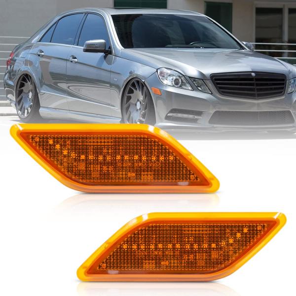 商品名:  NSLUMO Amber Led Side Marker Lights for Mercedes 2010-2013 Benz W212 Pre-LCI E-Class E300 E350 E550 E63 AMG Front ...