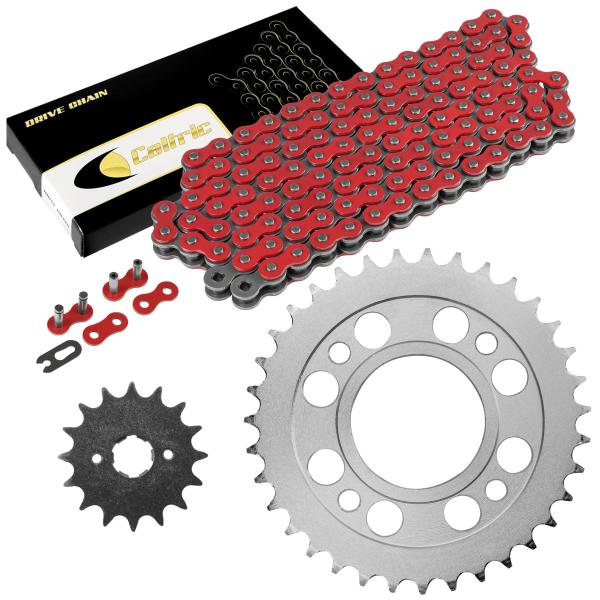 商品名: Caltric Red ドライブチェーンとスプロケットキット ホンダ CM400A CM400C CM400E CM400T 1979 1980 1981に対応 Caltric Red Drive Chain and Sprock...