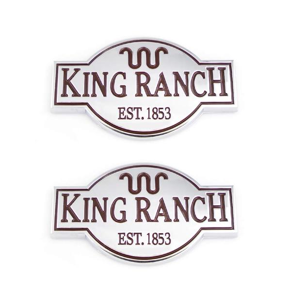 商品名:  2pcs King Ranch Car Emblem ABS 3D Car Badge for Car Rear Hood Door Truck Accessories Decoration Sticker (Silver)ブラ...