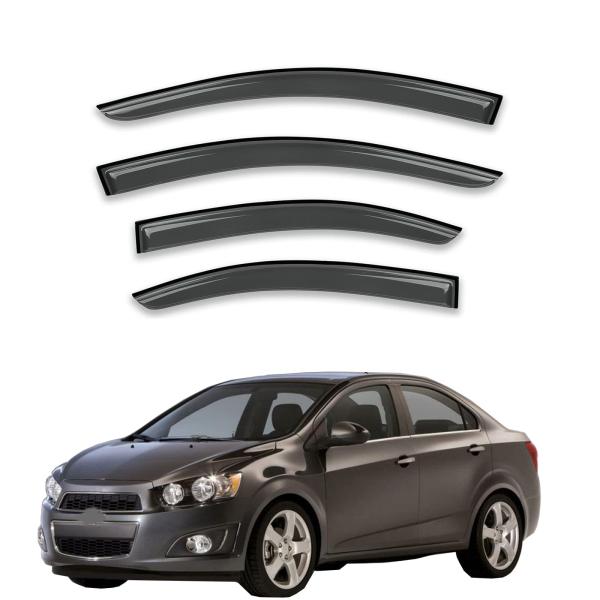 商品名: Gldifa ウィンドウバイザー サンレインガード 2012-2020 シボレー ソニック セダン ベント バイザー スモーク 4枚 94472 Gldifa Window Visor Sun Rain Guards Compat...
