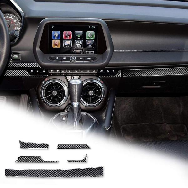 商品名: AIRSPEED カーボンファイバー カーセンターコンソールダッシュパネルステッカー インテリアトリムデカール シボレーカマロ2016-2021用 (ブラック) AIRSPEED Carbon Fiber Car Center C...