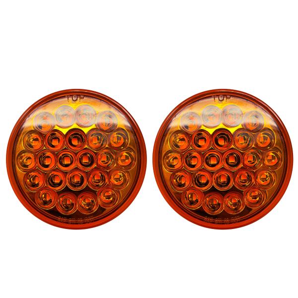 商品名:  All Star Truck Parts] 4" Round LED Recessed Amber Strobe Light, 24 LED DOT/SAE Approved &amp; Marked, Waterproof, ...