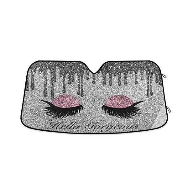 商品名: YiGee Eyeshadow ハロー ゴージャスな車用フロントガラスサンシェード - 紫外線ブロック サンバイザー プロテクター サンシェード 車内を涼しく保ち傷つけずに簡単使用 様々なサイズのフロントガラスにフィット YiGe...