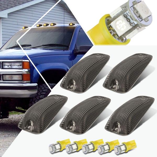 商品名: PM PERFORMOTOR 5個セット イエロー LED キャブ ルーフ ランニングライト 88-02 Chevy/GMC C/Kに対応 トップマーカーライト スモークハウジング PM PERFORMOTOR 5Pcs Ambe...