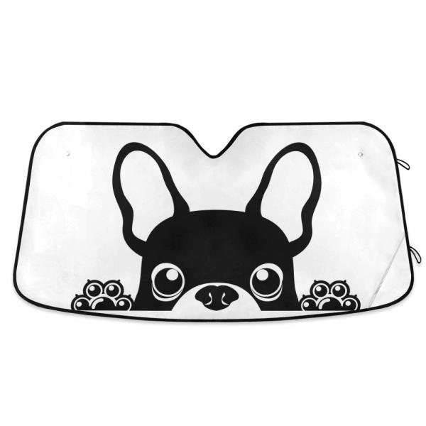商品名: YiGee フレンチブルドッグ 車用フロントガラスサンシェード - 紫外線をブロック サンバイザー プロテクター サンシェード 車内を涼しく傷から守ります 使いやすい 様々なサイズのフロントガラスにフィット YiGee Frenc...