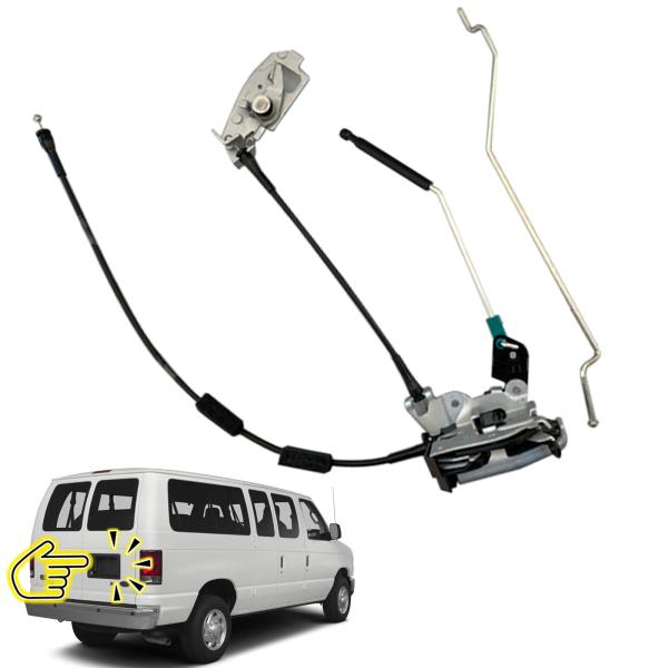 商品名:  Door latch assembly w/cable&amp;rod compatible for Ford E150 E250 E350 Rear Right Cargo door connective repair loc...