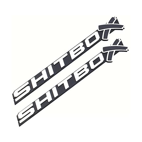 商品名:  2 Pcs SHITBOX Truck Exterior Emblems 3D Badge Sticker Decal Compatible with Universal Cars (Chrome Black)ブランド: Emb...