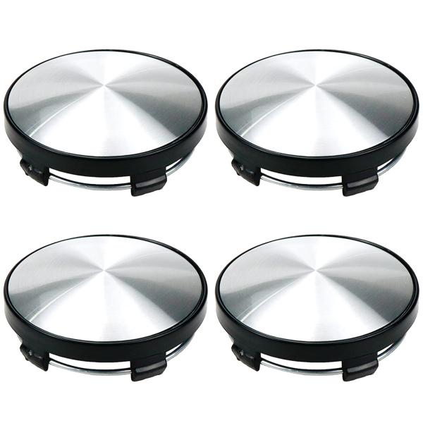 商品名: Modengzhe 4個 プラスチック スナップインタイプ ホイールセンターハブキャップ 穴付き 外径60mm 内径55mm 車用 ブラックベース シルバートップ Modengzhe 60mm Wheel Rim Hub Cent...