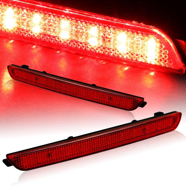 商品名:  Q1-TECH, Red Lens Full LED Bumper Reflector Lights Compatible with 2004 - 2009 Mazda 3 / Mazdaspeed3 , Function as...