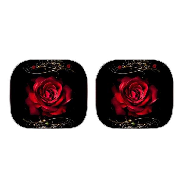 商品名: Jndtueit レッドローズフラワー 車のフロントガラス用サンシェード 女性用 花柄 2ピース ユニバーサル 折りたたみ式 車のフロントウィンドウ サンシェード ほとんどのセダン SUV トラック用 車を涼しく保ちます Jndt...