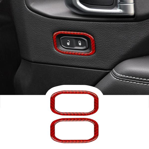 商品名:  RUIANTE Compatible with Carbon Fiber Center Console Unlock Key Car Door Switch Lock Button Frame Trim Sticker Inte...