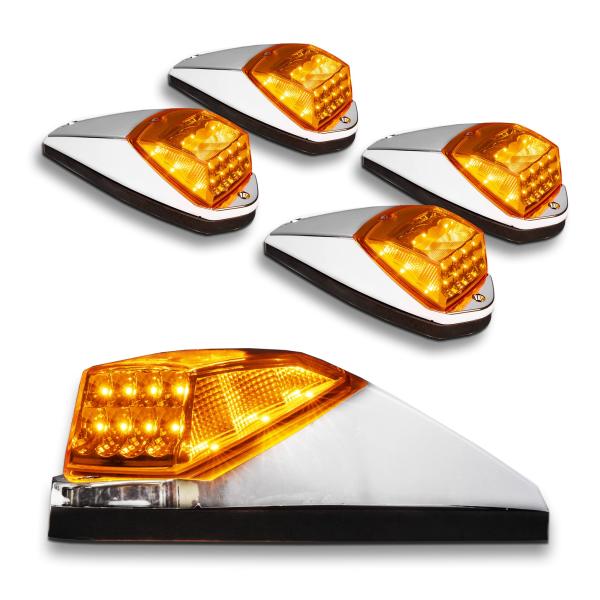 商品名: アンバー LED キャブマーカーライトキット セミトラック用 [DOT FMVSS 108] [SAE P2PC] [ユニバーサルフィット] [反射レンズ] [防水] キャブマーカーライト Peterbilt Freightlin...