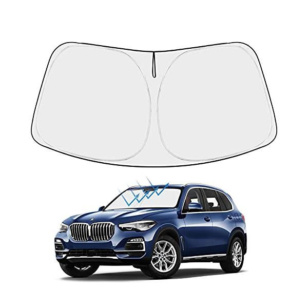 商品名:  Proadsy 2025 Upgrade Front Windshield Sun Shade Foldable Sunshade Protector Custom Fit 2019-2024 2025 BMW X5 M Spo...