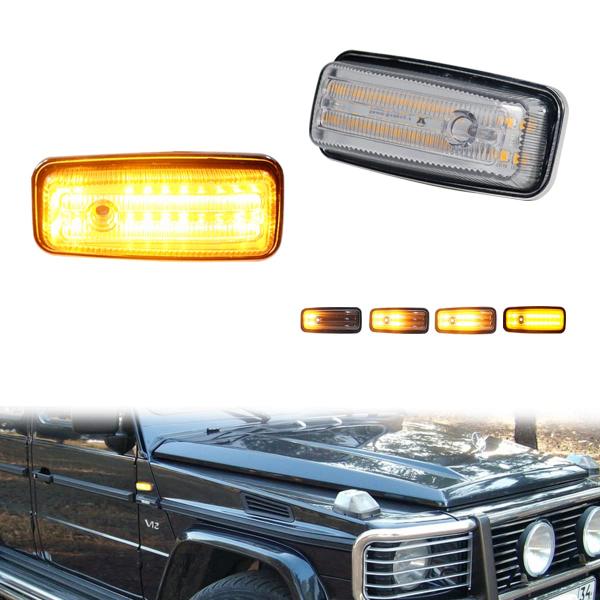 商品名:  ADIIL Clear Lens Sidemarker Dynamic Amber Lamps Sequential LED Front Side Marker Turn Signal Lights Assembly Compa...
