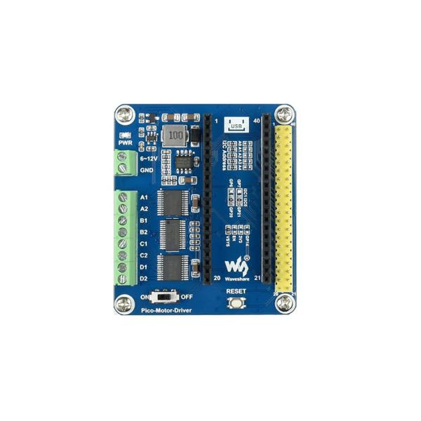 商品名:  DC Motor Driver Module HAT for Raspberry Pi Pico Series, Driving Up to 4X DC Motors, I2C Controlled, up to 3A Outp...