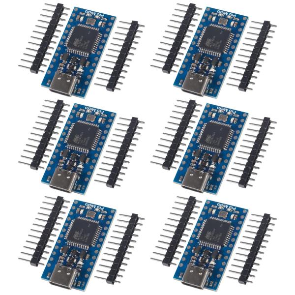 商品名: 6個 Pro Micro Atmega32U4 5V 16MHz ブートローダー IDE Micro USB Pro マイクロ開発ボード マイクロコントローラー Arduinoピンヘッダー付きプロマイクロシリアル接続対応 (Typ...