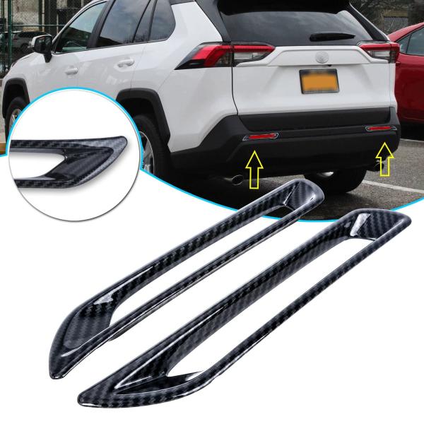 商品名:  x xotic tech Exterior Rear Bumper Reflector Fog Bezel Cover Trim, Carbon Fiber Pattern, Compatible with Toyota RAV...