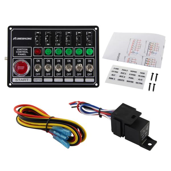 商品名: レーシングスイッチパネル レースイグニッションアクセサリー エンジンスタート 6つのスイッチライト 溶融 (LEDとヒューズホルダー付きスイッチパネル6個) Racing Switch Panel Race Ignition Ac...