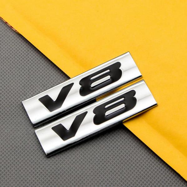 商品名: メタルブラック V8エンブレム クロームフェンダー トランク スポーツ 4WD エンジンバッジ ステッカー ロゴ (2ピース) 2X Metal Black V8 Emblem Chrome Fender Trunk Sport ...