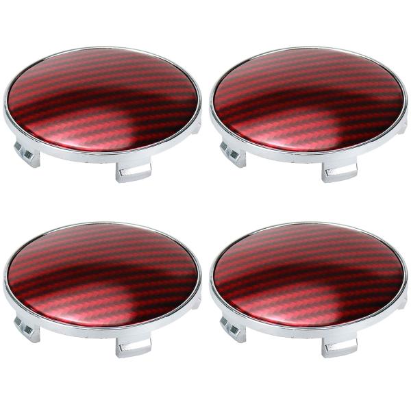 商品名: Modengzhe 4個 68mm ABS スナップインタイプ ホイールセンターハブキャップ 適合車種 2016年以前のBMWシリーズに対応 (クロームメッキベース&amp;レッドカーボンファイバーステッカー) Modengzhe...