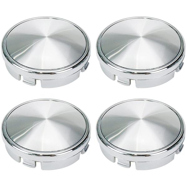 商品名: Modengzhe 4個 64mm ABS スナップインタイプ ホイールセンターハブキャップ 適用であればボルボ対応 (クロームメッキベース&amp;シルバーステッカー) Modengzhe 64mm Wheel Rim Hub ...