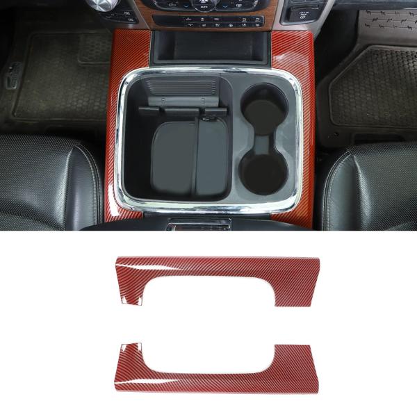 商品名:  Jeliker for RAM Cup Holder Storage Center Console Side Panel Trim Cover for Dodge RAM 2012-2017 Red Carbon Fiber I...