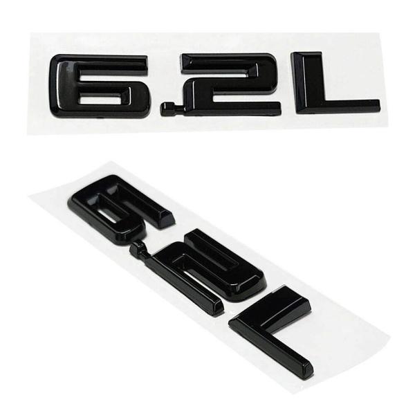 商品名:  2pcs 6.2L Emblems 3D Hood Badge Logo Compatible Replacement for Silverado 1500 2500HD (Glossy Black), 345Z171DU-1ブ...