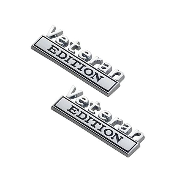 商品名: EmbRoom 2PCS Veteran Edition Car Decal Emblem 3D Letters Badge Truck Adhesive Conservative Stickers, Funny Decals A...