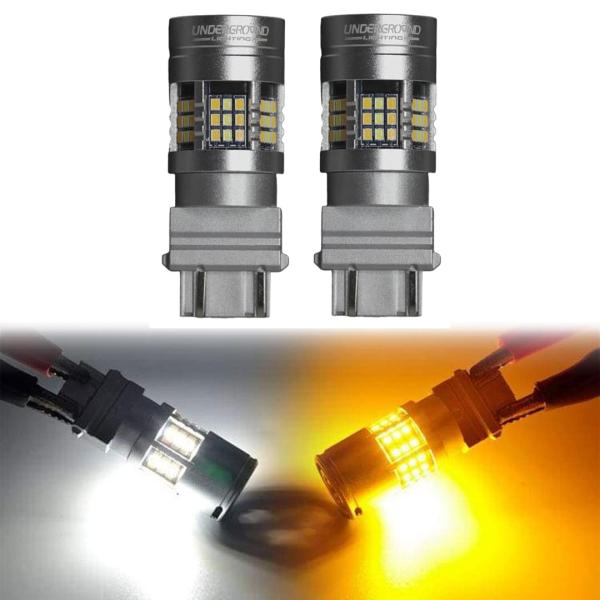 商品名:  Underground Lighting 3157 Led Bulb Switchback White &amp; Amber Dual Color Front LED DRL Parking Light Turn Signal...