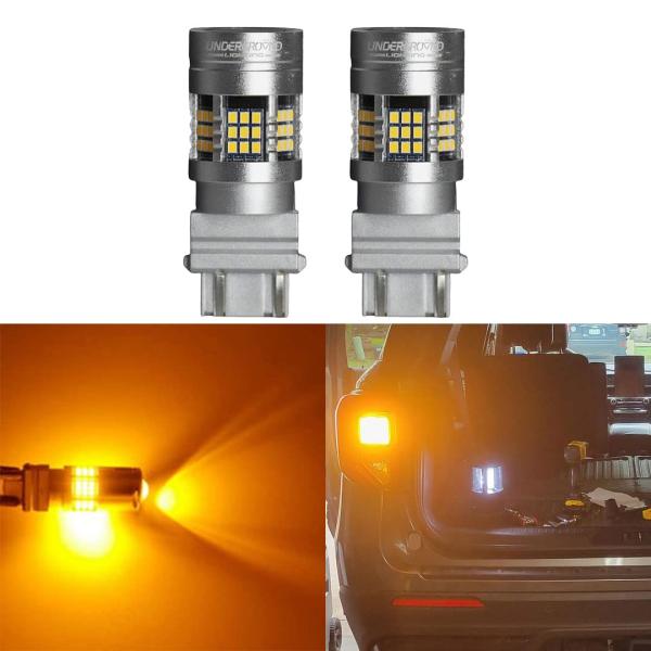 商品名:  Underground Lighting 3157 Led Bulb Amber Color turn signal lights super bright 54-SMD led turn signal bulb, 3156 4...