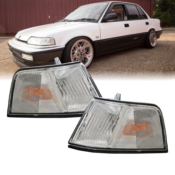 商品名:  USR DEPO 90-91 Civic 4D Corner Lights - Front Cornering Parking Turn Signal Lamp Set (Left + Right) Compatible wit...