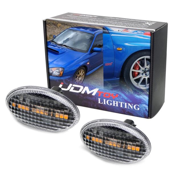 商品名:  iJDMTOY Clear Lens w/Black Housing 15-SMD Amber LED Front Fender Side Marker Light Assembly Compatible With JDM Ve...