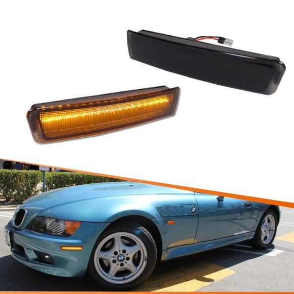 商品名:  ADIIL Smoked Lens Amber Full LED Front Fender Side Marker Light Turn Signal Lamp Assembly Compatible With 1996-200...