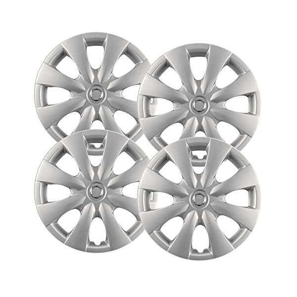 商品名: Hubcaps.com - プレミアム品質 15インチ シルバー ハブキャップ / ホイールカバー 2009 2010 2011 2012 2013 トヨタカローラ、ヘビーデューティー構造 (4個セット) (61147AMS-4)...