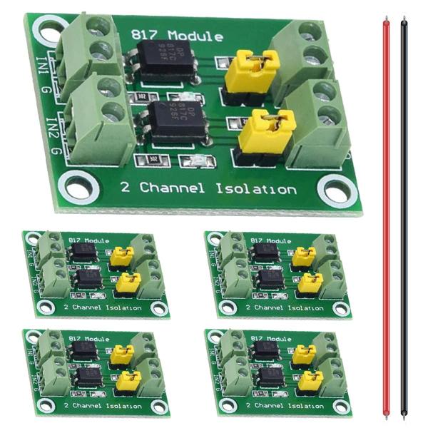 商品名: DAOKAI 5 個 PC817 2 チャンネル オプトカプラ絶縁モジュール 3.6-30V 電圧コンバータ ドライバ 光電絶縁ボード 制御リレー用 24AWG ワイヤ付き DAOKAI 5 Pcs PC817 2 Channel...