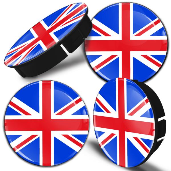 商品名: Biomar Labs〓 4 x 60mm 3D ユニバーサルホイールハブセンターキャップ UK GB ユニオンジャック イギリス イギリス イギリス 国旗 シルバー ブラック センターリム C 69 Biomar Labs〓 4...