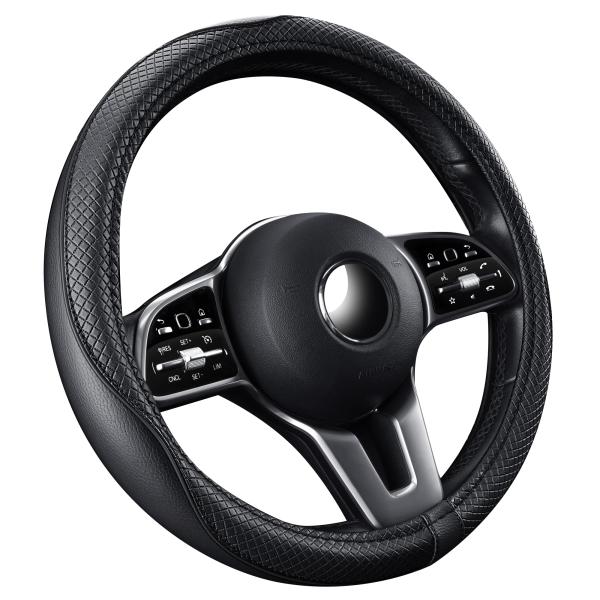 商品名: GXT ハンドルカバー PUレザー 汎用 15インチ 滑り止め 防臭 車内用 (ブラック) GXT Steering Wheel Cover, PU Leather, Universal 15 Inches, Non-Slip, ...