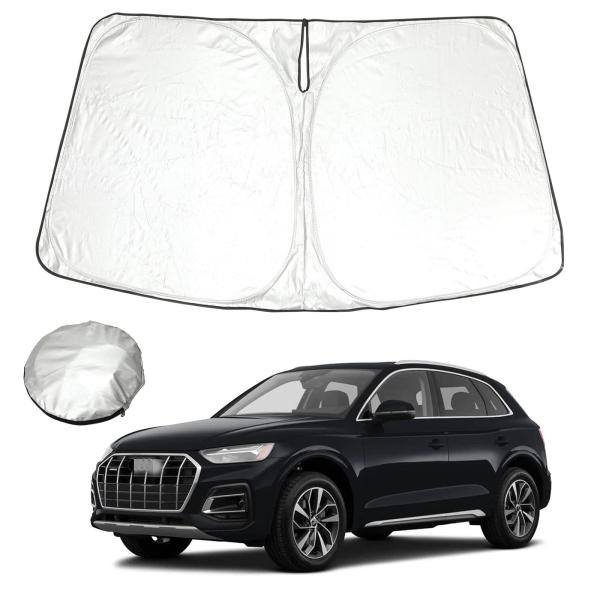 商品名: 折りたたみ式フロントガラスサンシェード Audi Q5 2022 2021 2020 2019 2018用 フロントウィンドウサンシェード サンバイザーカバー 紫外線をブロック 車を涼しく保ちます Foldable Windshi...