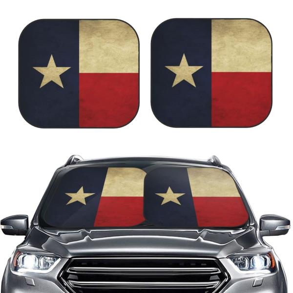 商品名:  Teery-YY Texas Lone Star State Flag Pattern Foldable Car Windshield Sun Shade 2 Piece Front Window Sunshades Cover...