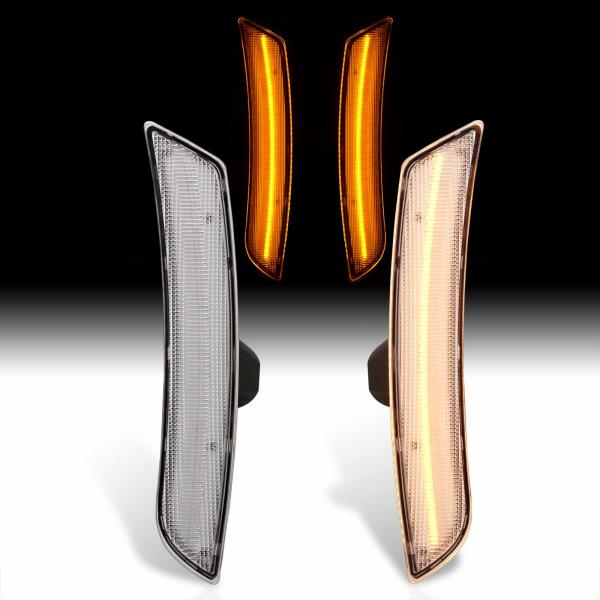 商品名:  AJP Distributors Front Bumper Fender Amber LED Clear Side Marker Lights Signal Reflectors Lamps Assembly Pair Comp...