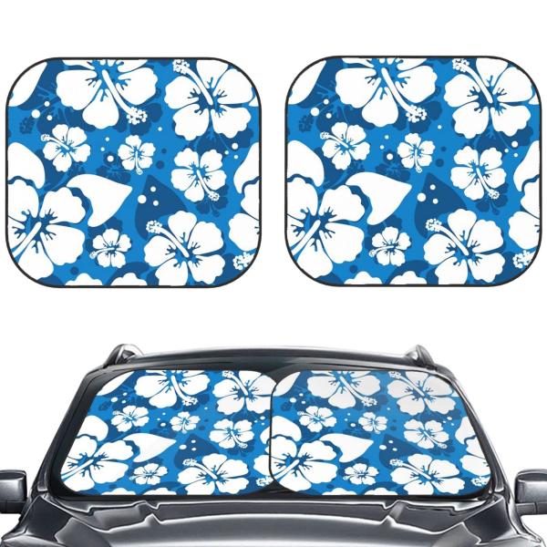 商品名:  KiuLoam 2 Piece Car Windshield Sun Shade, Hawaiian Hibiscus Flower Print Sunshades Sun Visor Protector Blocks UV R...
